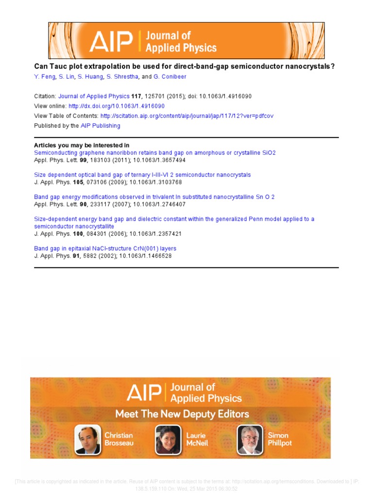 Tauc Plot | PDF | Band Gap | Electromagnetism