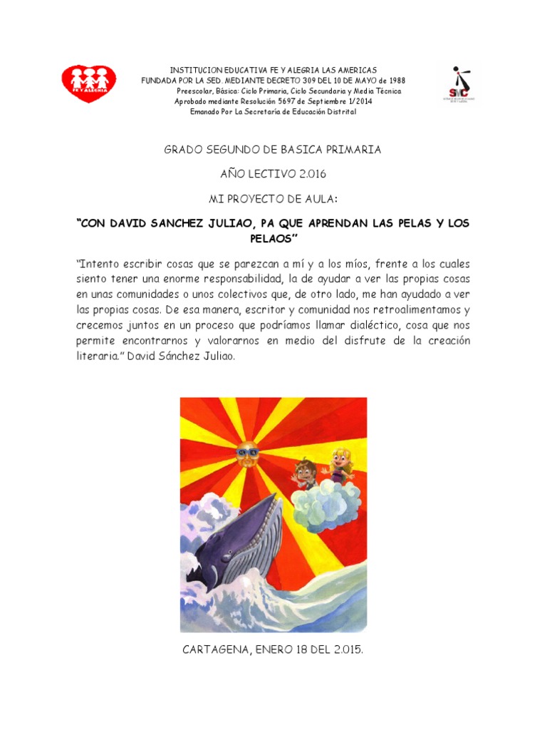 PROYECTO DE AULA Segundo 2016 CORREGIDO | PDF