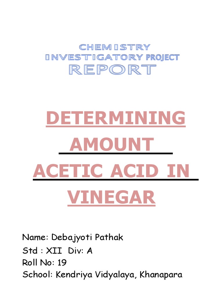 Chemistry Investigatory Project of Class Xii | PDF | Titration | Chemistry