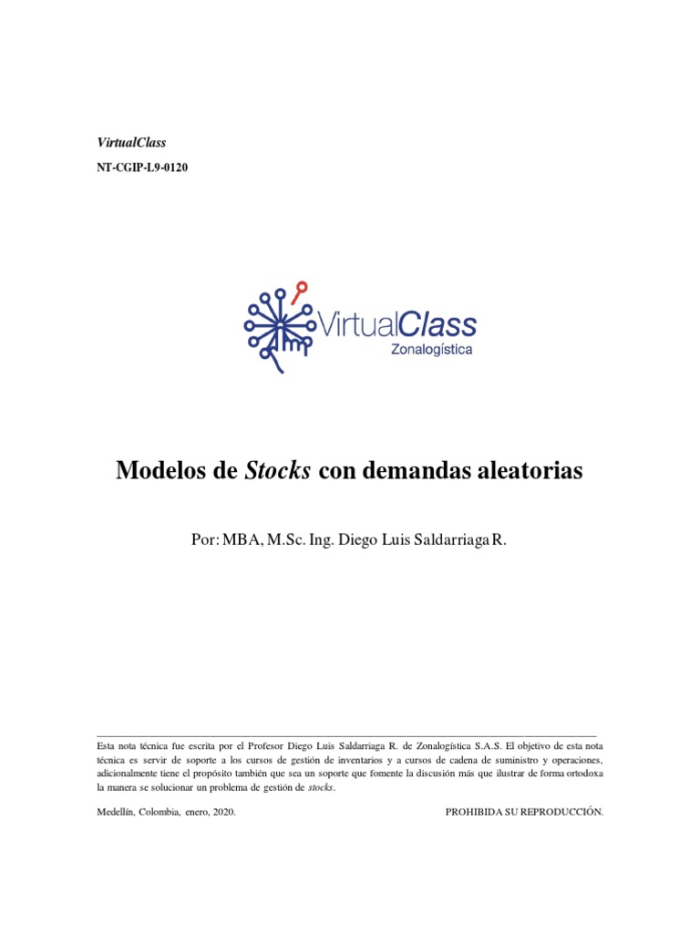 Modelos de Stocks Con Demandas Aleatorias | PDF | Inventario ...
