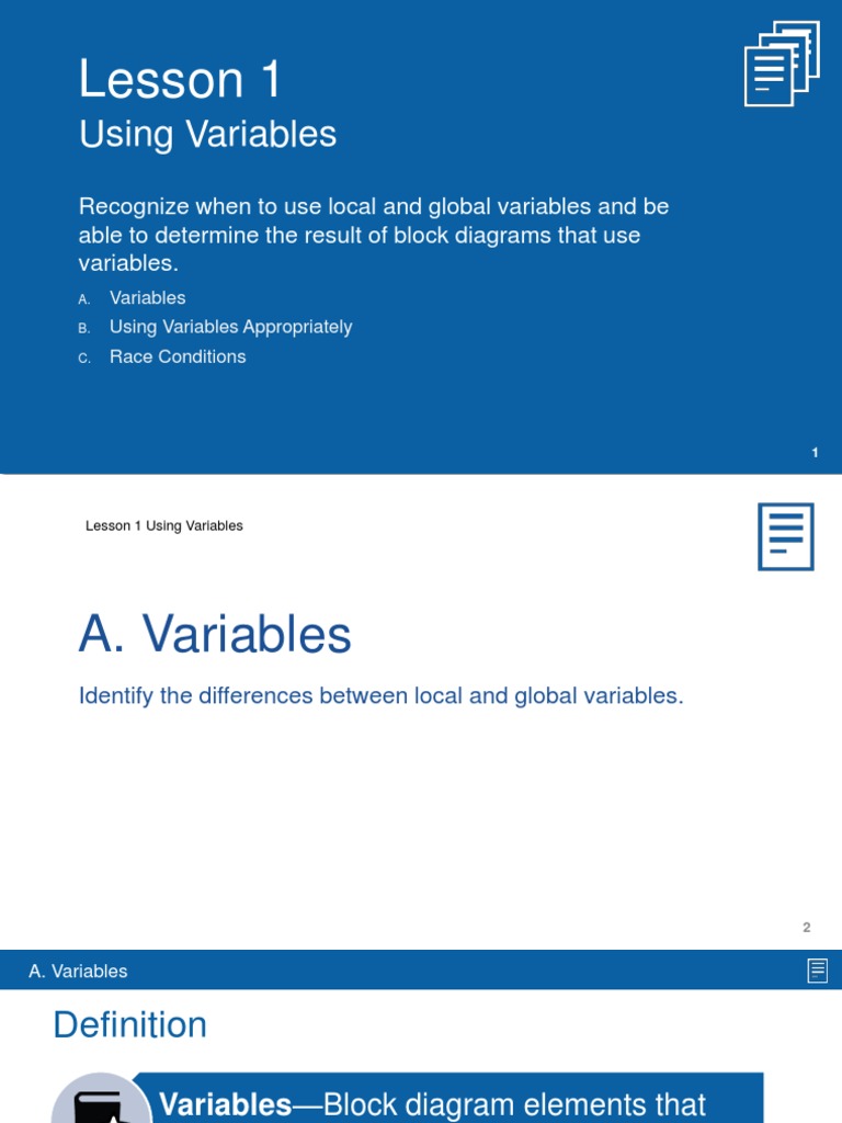 Lesson 01 - Variables | PDF | Variable (Computer Science) | Systems ... Lesson 01 - Variables | PDF | Variable (Computer Science) | Systems ...