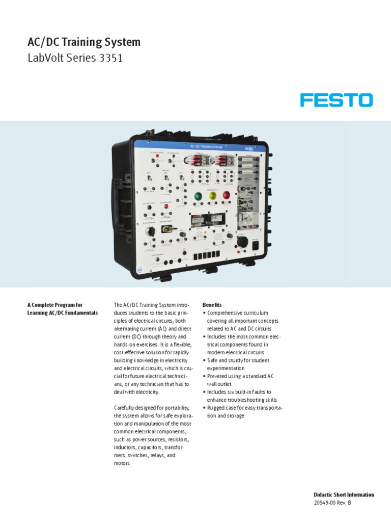 Labvolt Series 3351: Ac/Dc Training System | PDF | Electrical Network | Switch