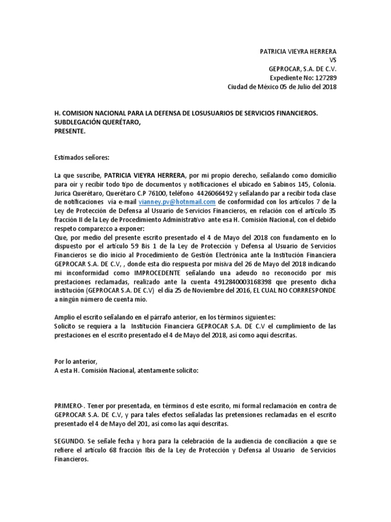 Queja Profeco | PDF | Gobierno | Justicia Queja Profeco | PDF | Gobierno | Justicia