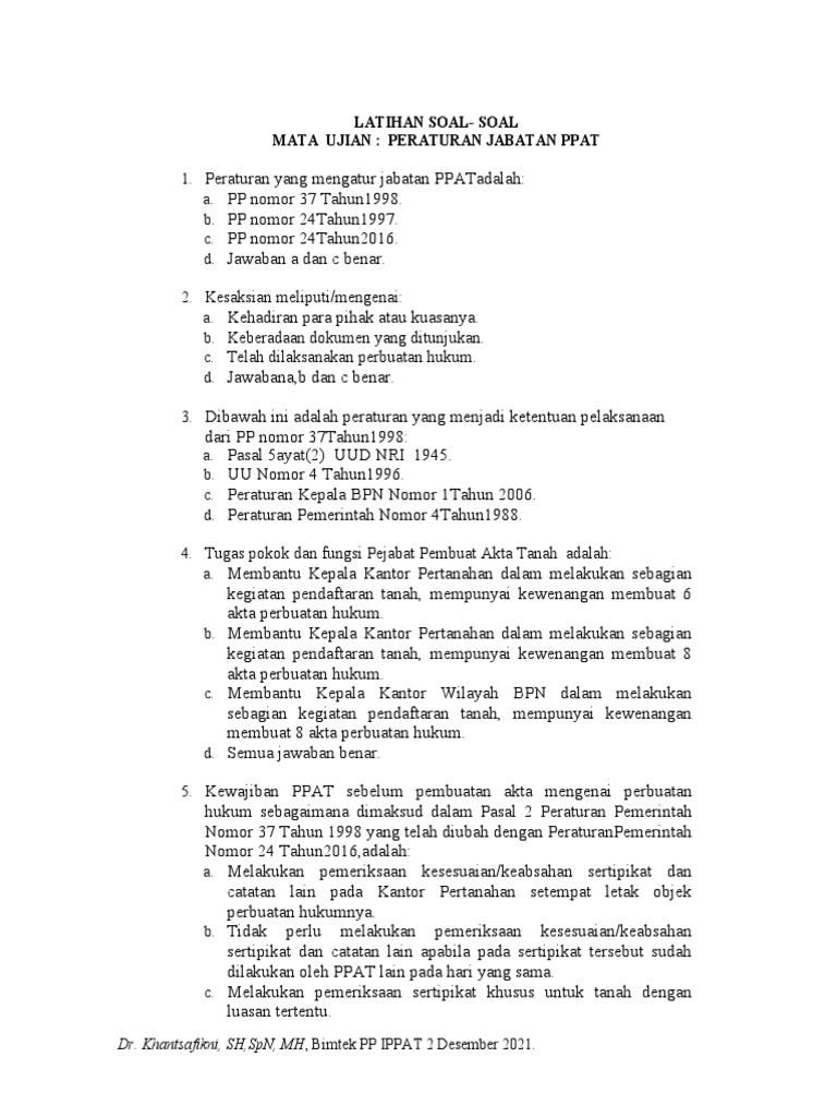 Dr. Khant Safikni - PERATURAN JABATAN PPAT. | PDF