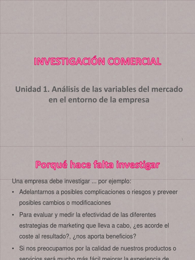 Presentación T1 - Variables e Mercados | PDF | Marketing | Mercado ...