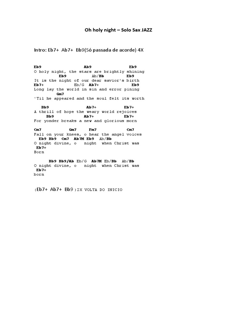 Oh Holy Night - Versão Final | PDF