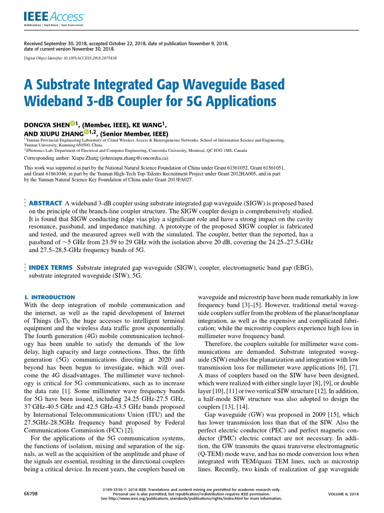 A Substrate Integrated Gap Waveguide Based Wideband 3-dB Coupler For 5G Applications | PDF ...