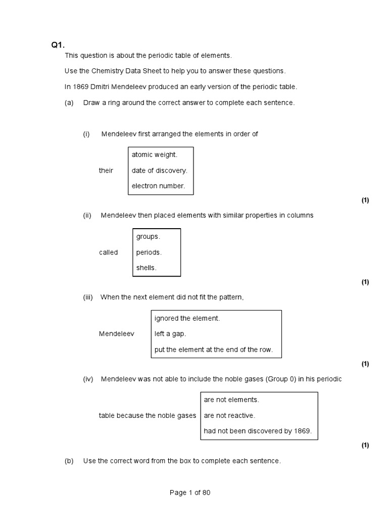 C3 Atomic Structure 1 | PDF | Atoms | Chemical Elements