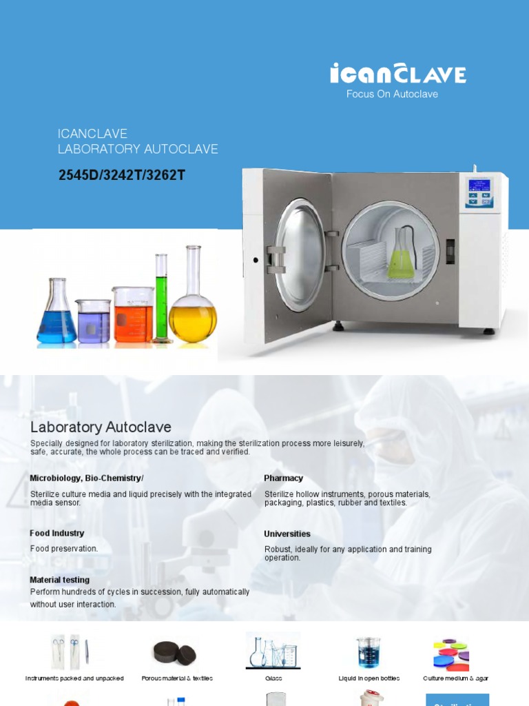 Laboratory Autoclaves Icanclave | PDF | Sterilization (Microbiology ...
