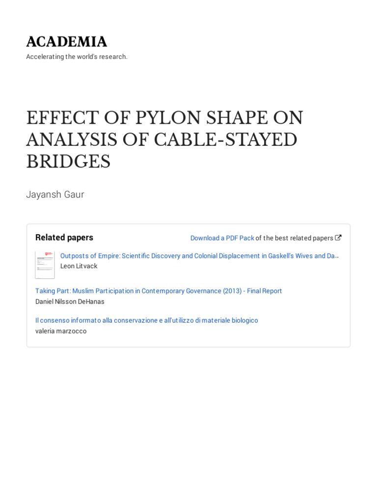 Effect of Pylon Shape On Analysis of Cable Stayed Bridge | PDF | Civil ...