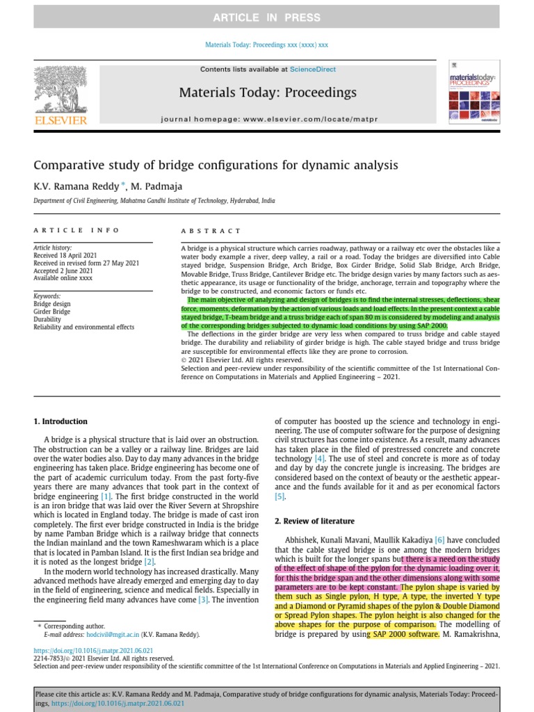 Comparative Study of Bridge Configurations For Dynamic Analysis | PDF ...