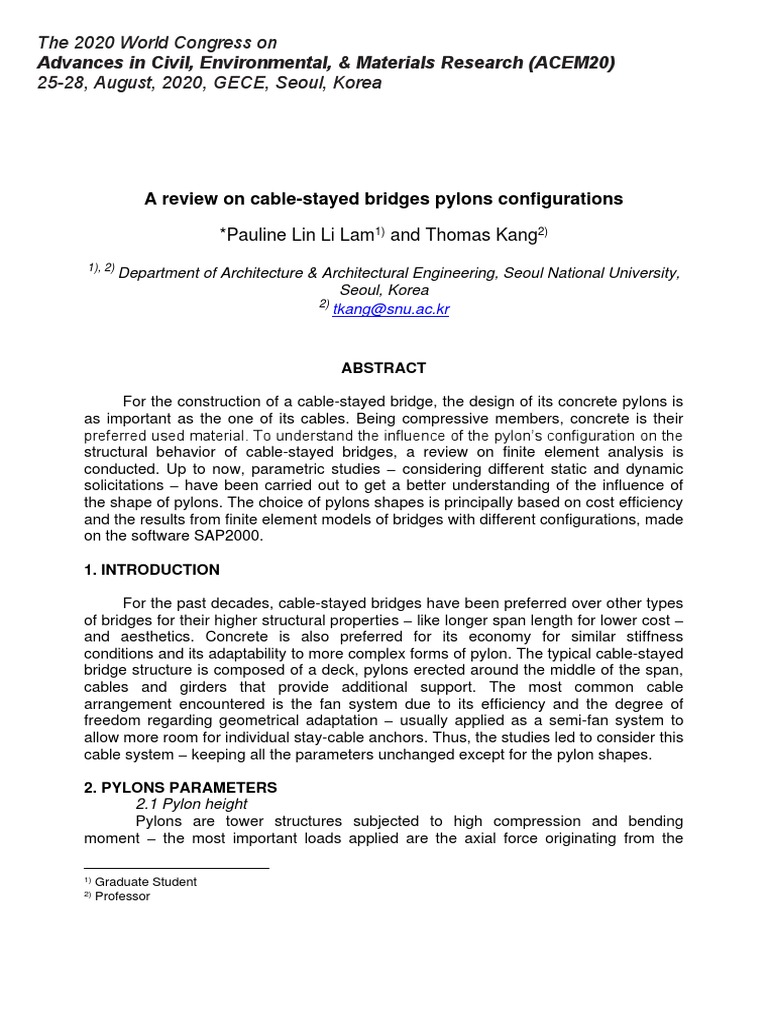 A Review On Cable-Stayed Bridges Pylons Configurations | PDF | Bridge ...
