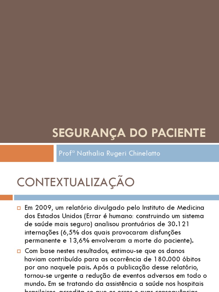 Segurança do Paciente no Brasil: PNSP | PDF | Desenvolvimento profissional