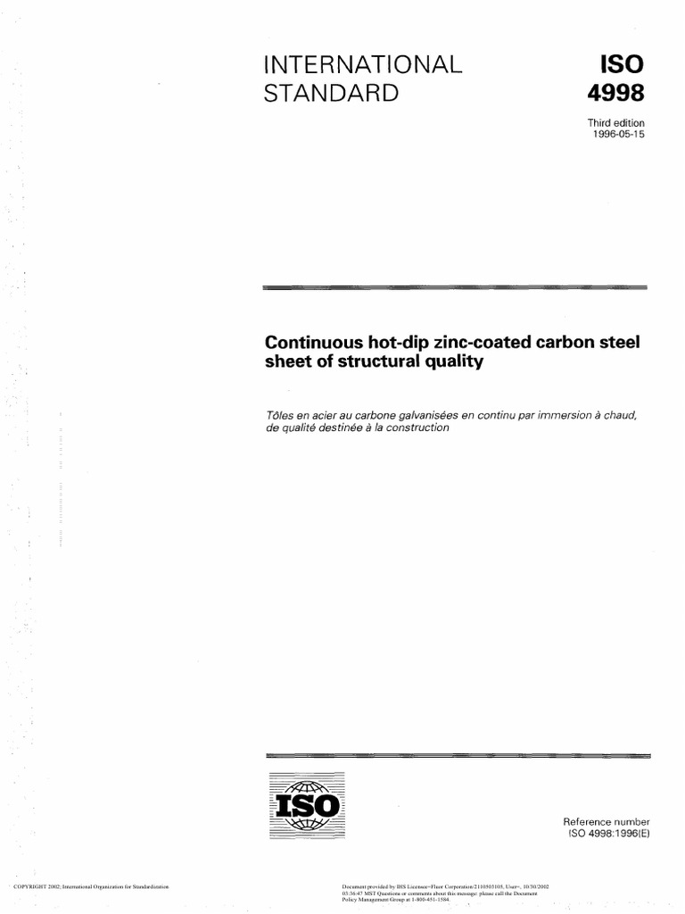 Iso 4998 | Download Free PDF | International Organization For Standardization | Metrology