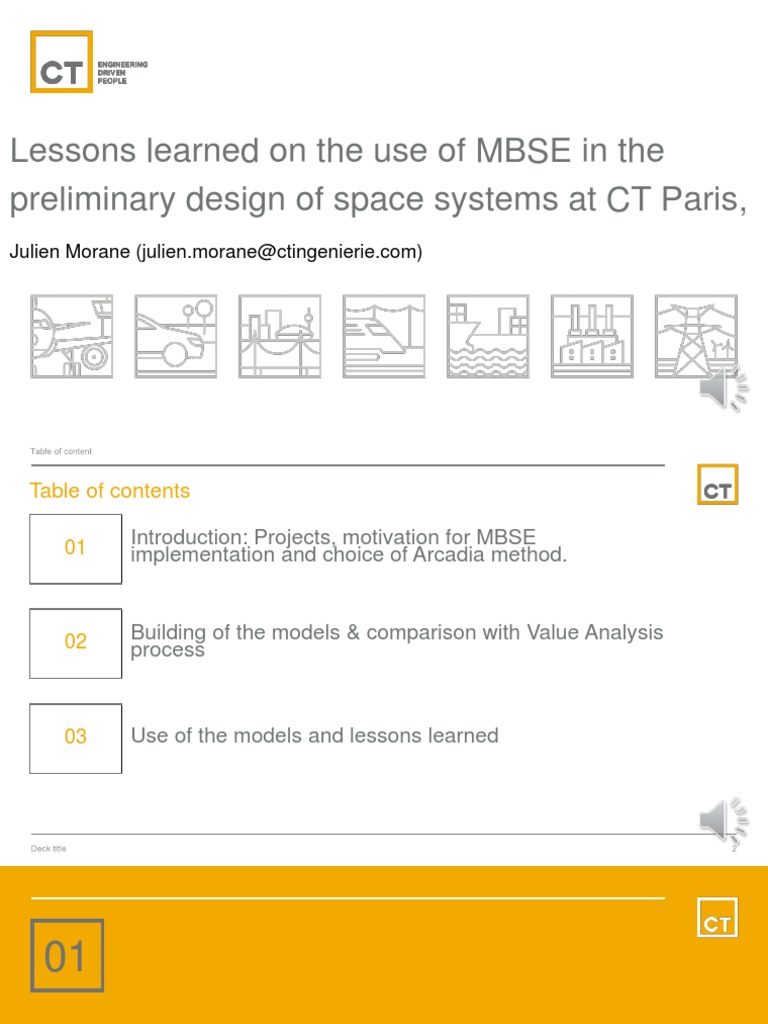 Lessons Learned On The Use of MBSE in The Preliminary Design of Space Systems at CT Paris | PDF