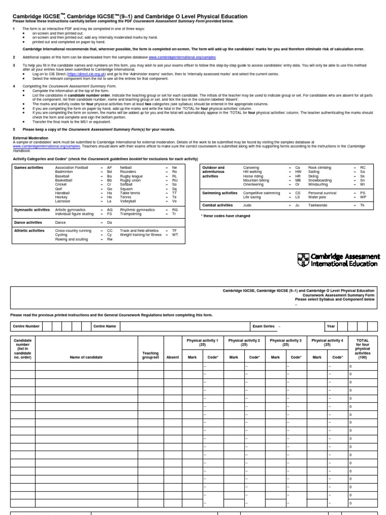 Archivetempcoursework Assessment Summary Form (SC) | PDF | Sports | Hobbies
