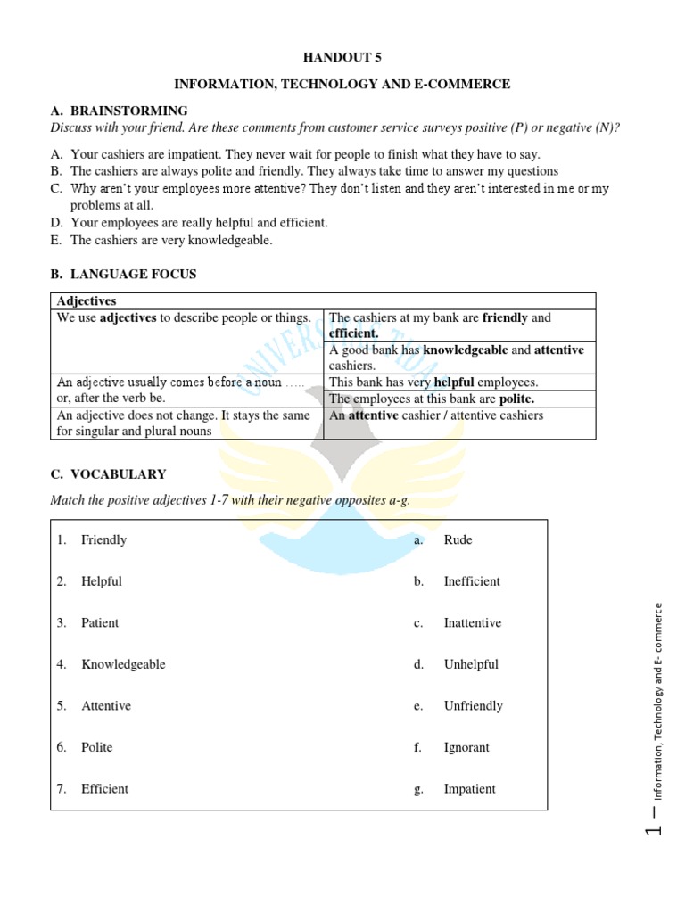 Handout 5 - Information, Technology and E-Commerce | PDF