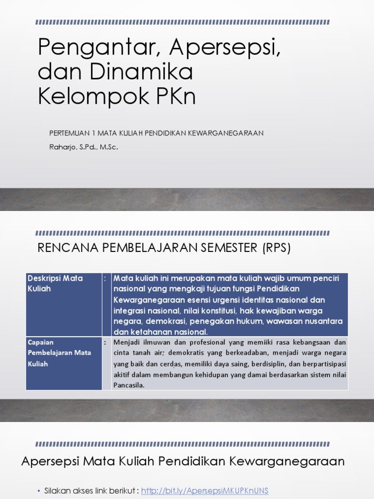 Materi Pertemuan 1 Mku PKN Uns | PDF