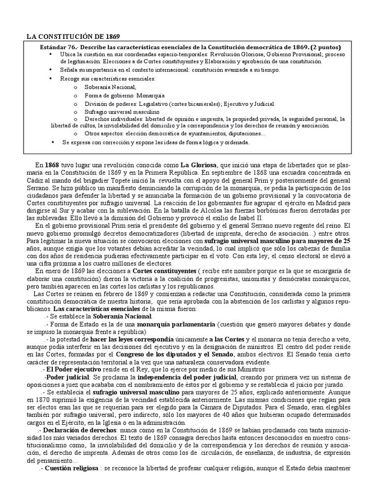 Constitución de 1869 | PDF
