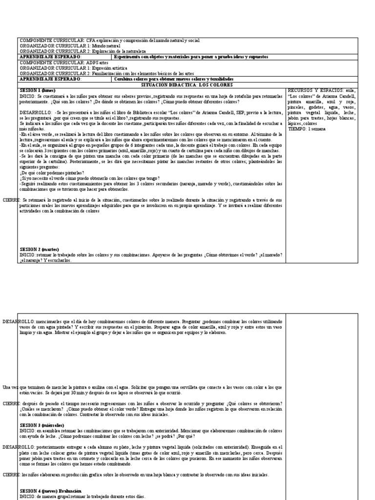 Plan Los Colores-1 | PDF | Color | Pinturas