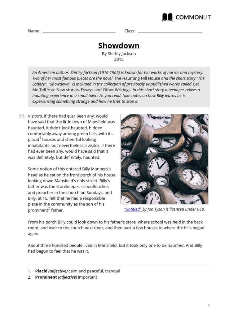 Y9 WK 7 SHORT STORY Showdown-Parents-14 | PDF