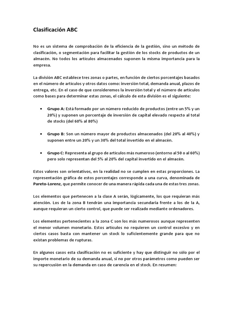 Clasificación ABC | PDF | Economias