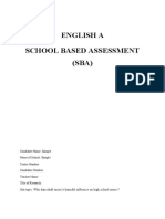 English Sba (Portfolio) Guidelines: 1. Plan of Investigation | PDF ...
