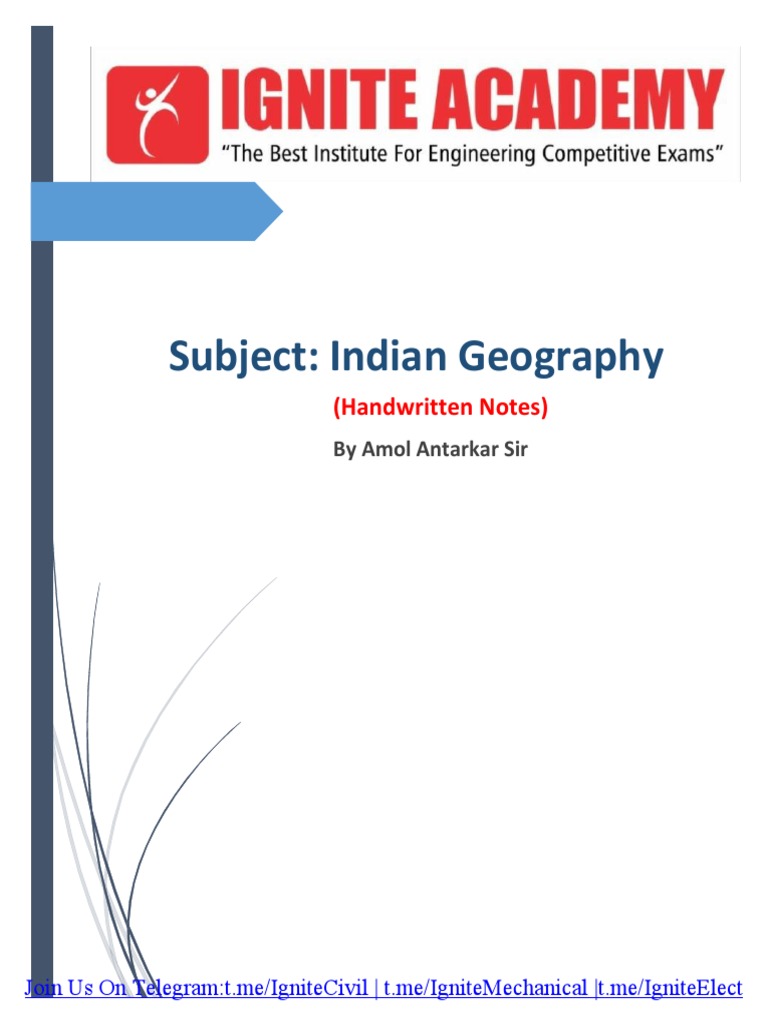 Indian Geography Handwritten Notes by Amol Antarkar Sir Ignite | PDF ...