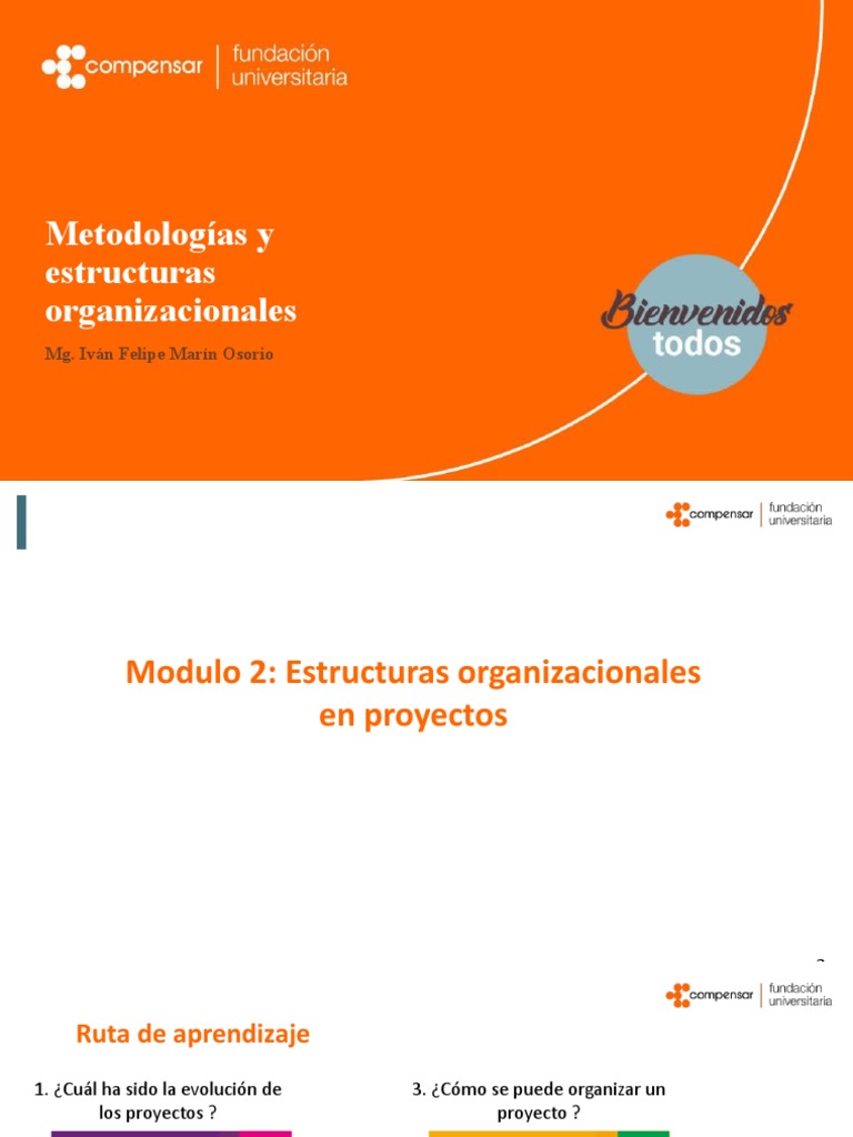 Modulo 2. Metodologia y Estructuras Organizacionales | PDF | Gestión de proyectos | Economias