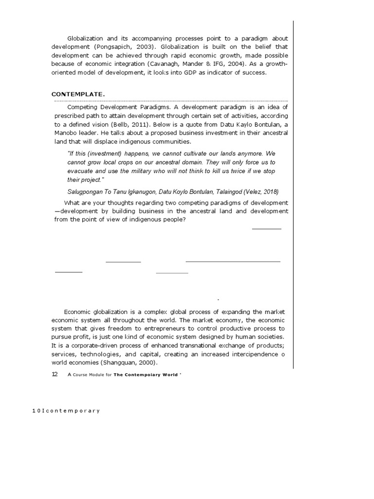 P2 The Contemporary World Outline UPDATED 2022-10 | PDF | Politics