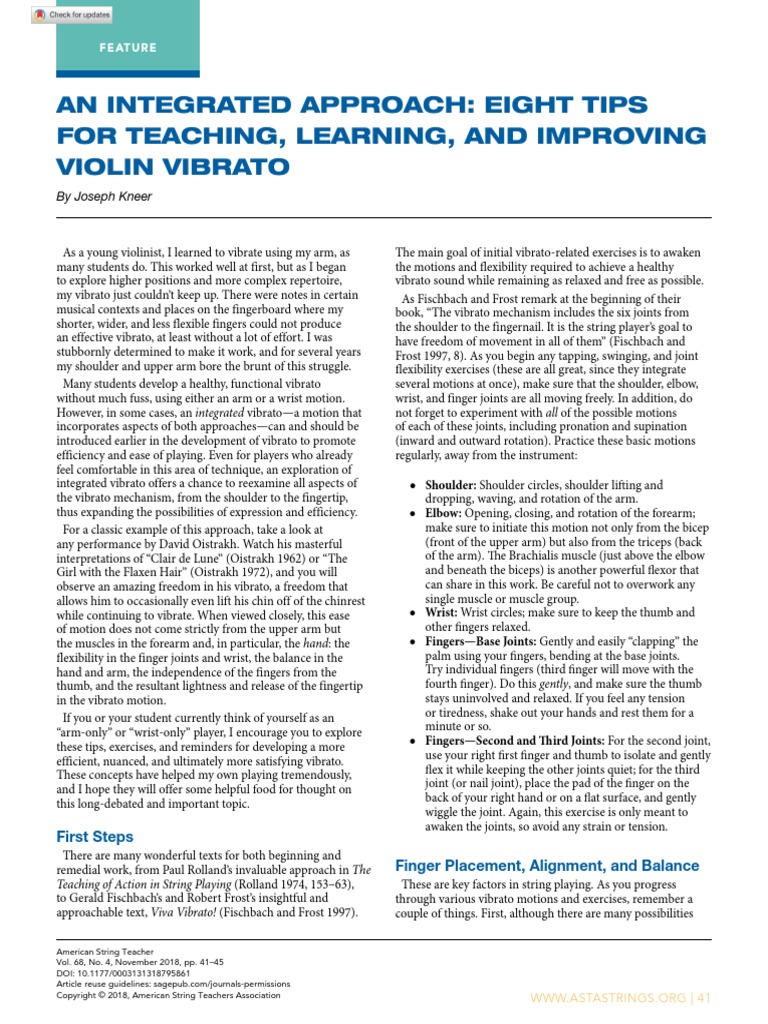 Artigo - Vibrato | PDF | Hand | Violin