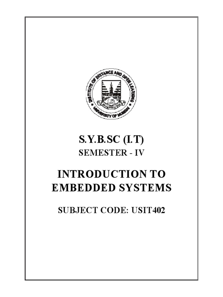 Introduction To Embedded System S.Y.B.sc.I.T Semester 4 | PDF | Embedded System | Microcontroller