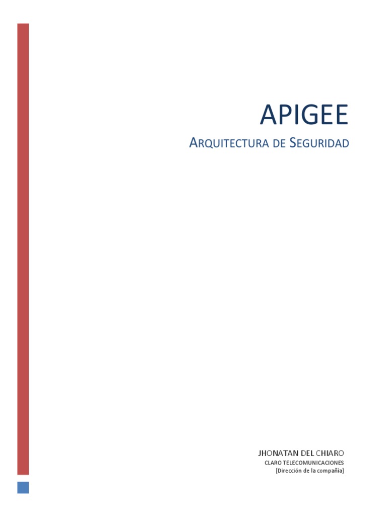 Seguridad en Arquitectura APIGee | PDF | Autenticación | Transport Layer Security