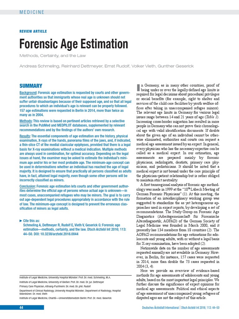 Forensic Age Estimation | PDF | Ct Scan | Radiography