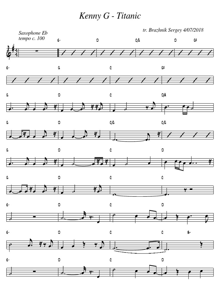 Kenny G - Titanic Eb | PDF