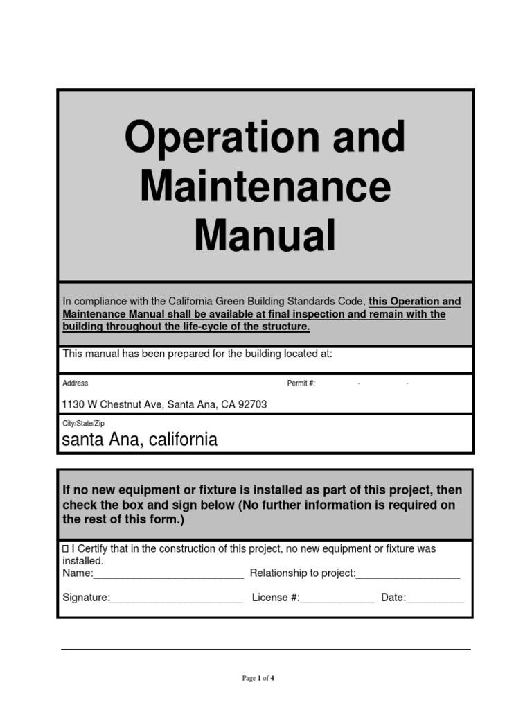 Operation and Maintenance Manual | PDF | Internet