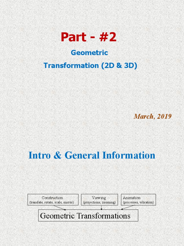 Understanding 2d And 3d Geometric Transformations Pdf 2 D Computer Graphics Cartesian