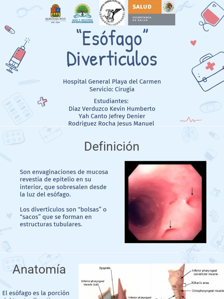 Diverticulos Esofago | PDF | Medicina CLINICA | Especialidades Medicas