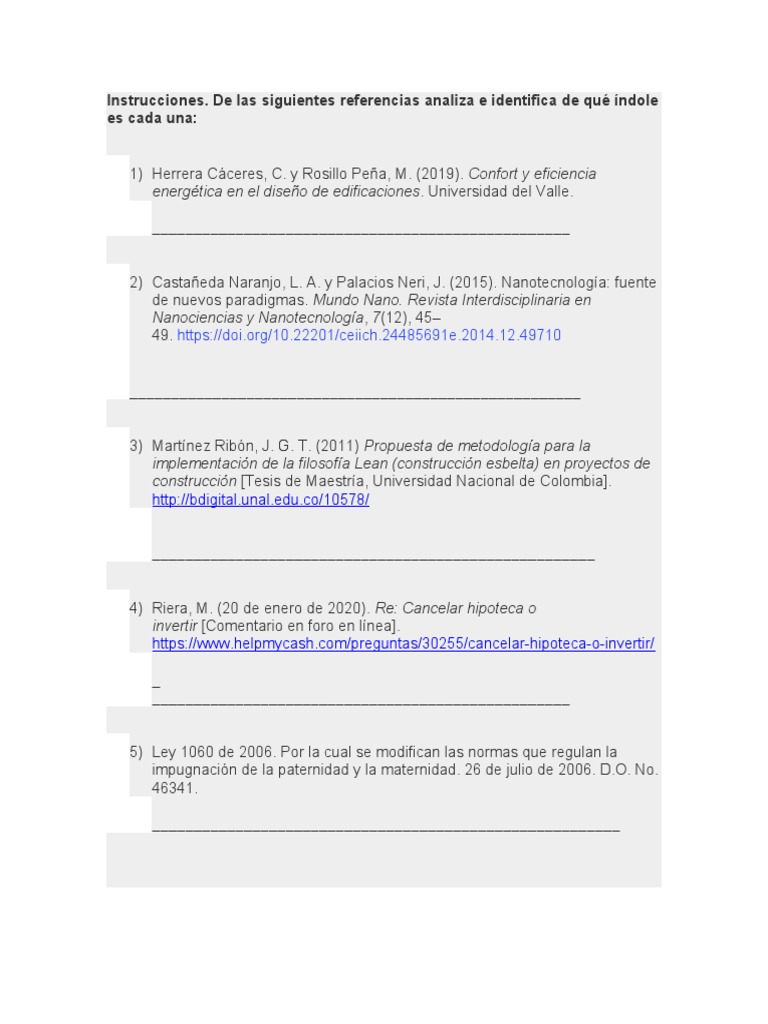 Ejercicios Referencias Bibliograficas APA | PDF