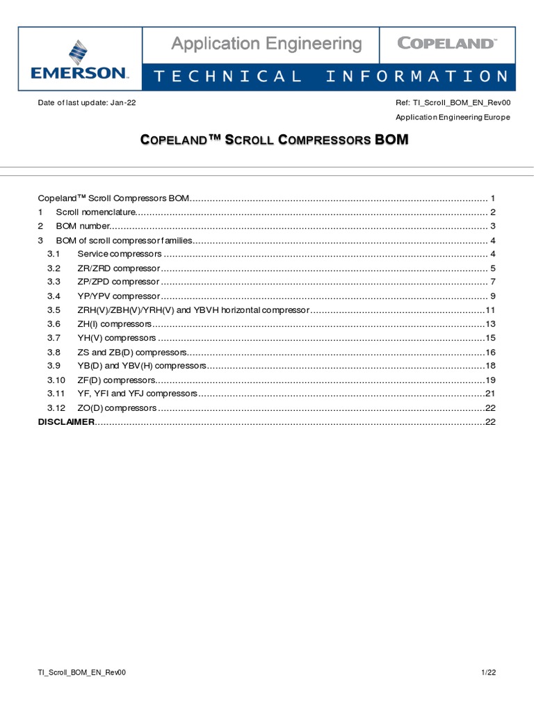 Copeland Scroll Compressors Bom Overview Technical Information en GB ...