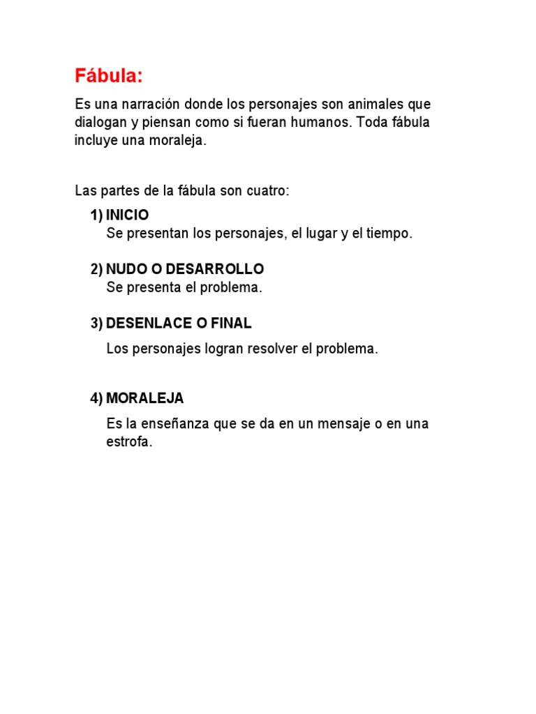 Características de Una Fábula | PDF