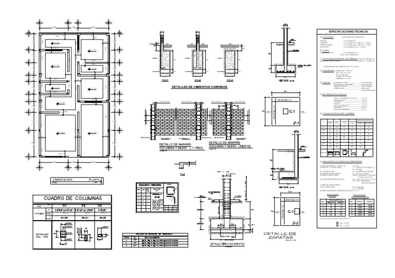 Plano Cimentacion | PDF | Fundación (Ingeniería) | Diseño