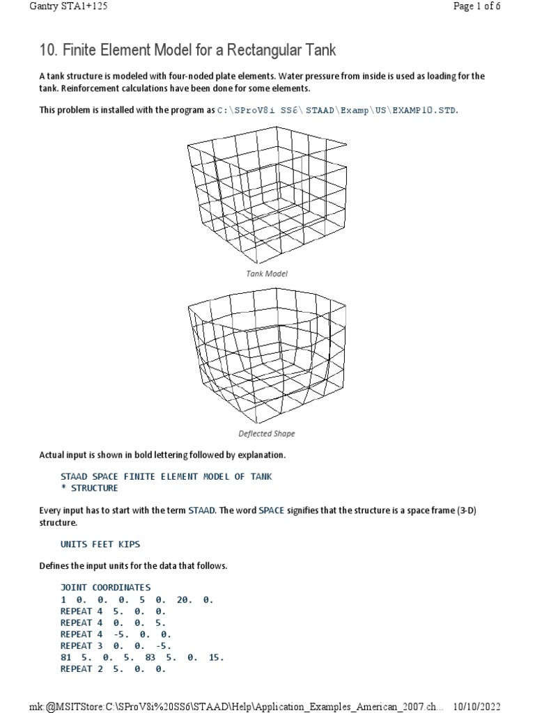 FEM For Rectangular Tank | PDF | Classical Mechanics | Continuum Mechanics