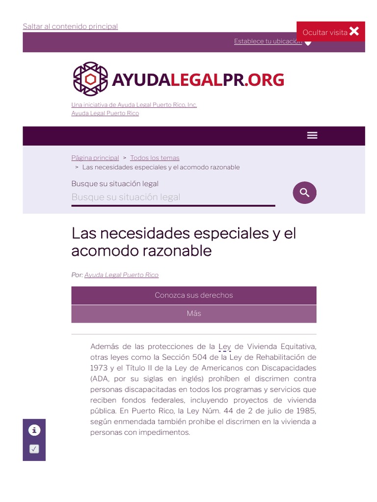 Derechos de Vivienda para Discapacitados | PDF | Invalidez | Puerto Rico