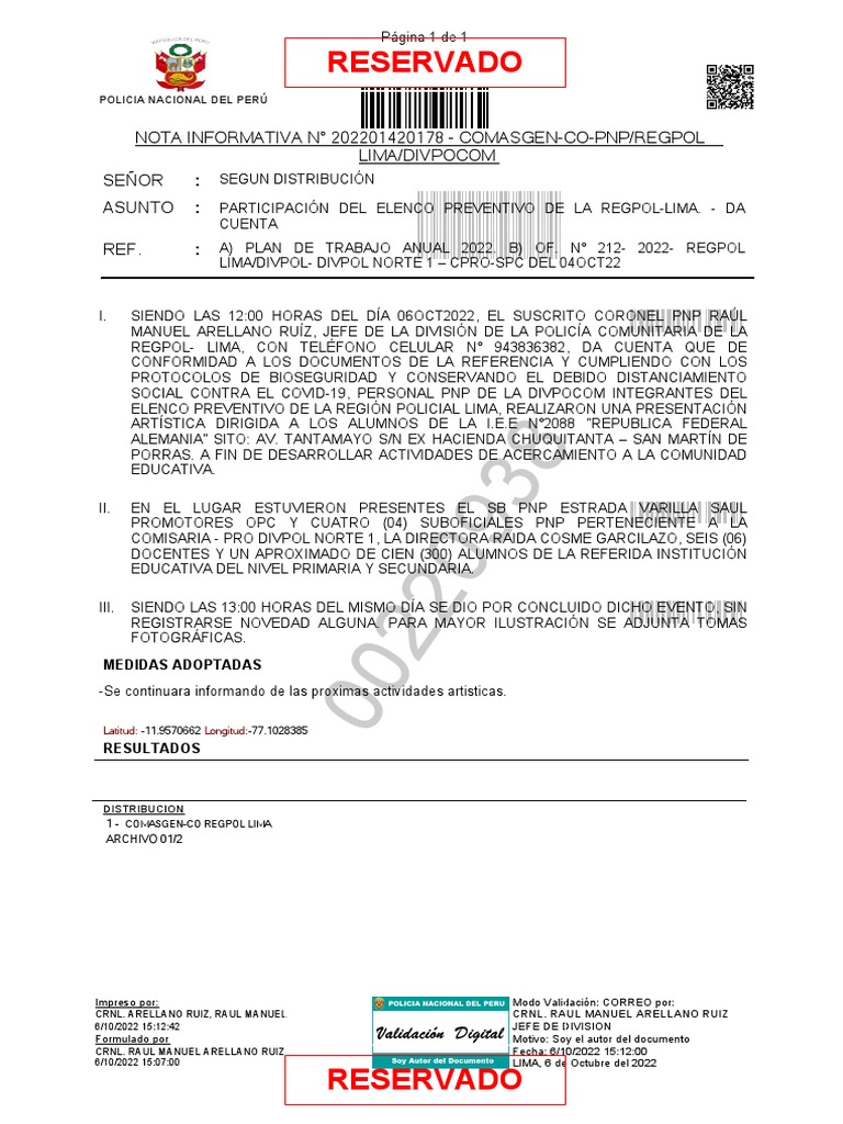 Nota Informativa | PDF | Lima