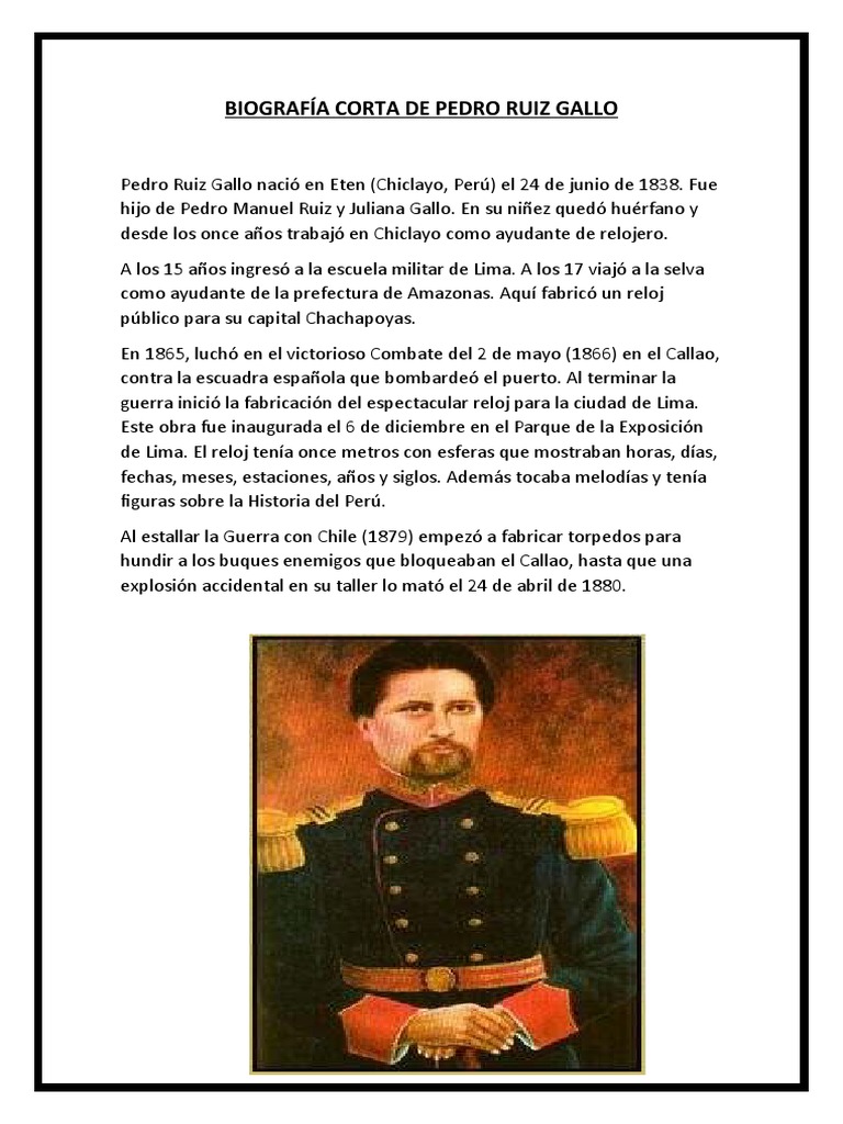 Biografía Corta de Pedro Ruiz Gallo | PDF
