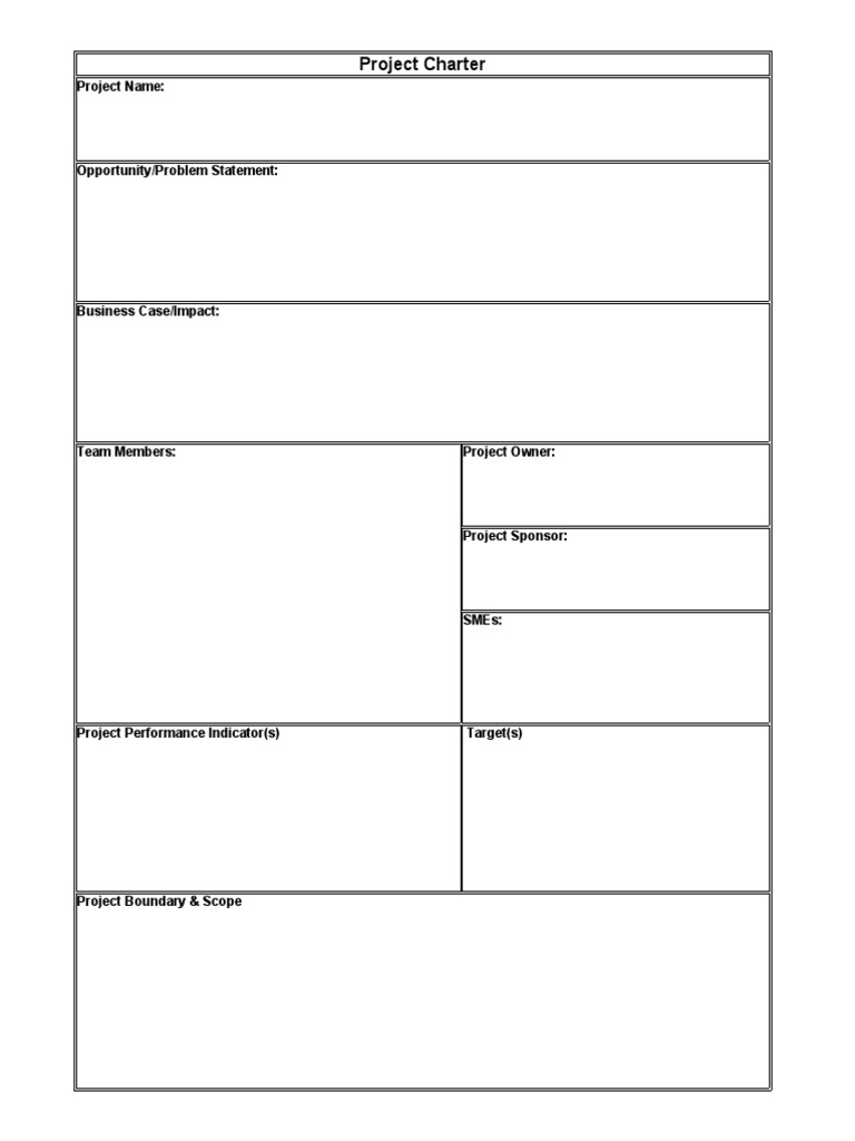 Project Charter Template | PDF | Business | Computers