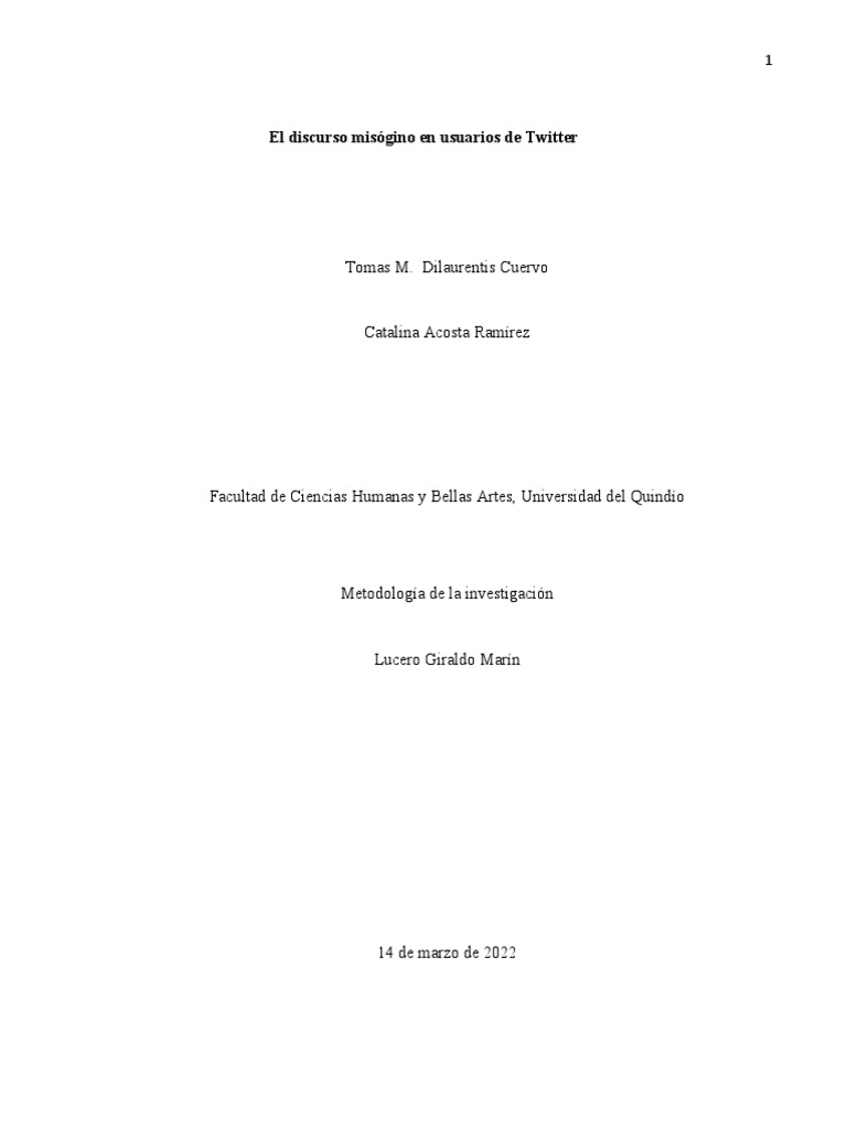 El Discurso Misógino en Usuarios de Twitter | PDF | Troll de internet ... El Discurso Misógino en Usuarios de Twitter | PDF | Troll de internet ...