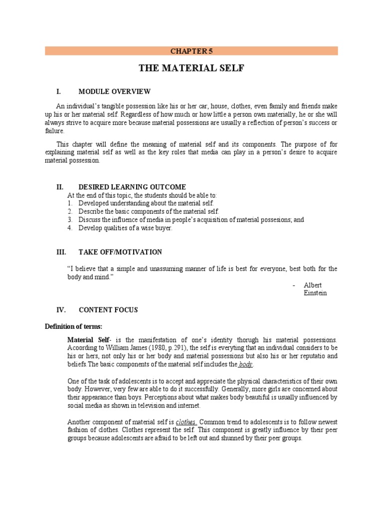 UTS Module - Chapter 5 | PDF | Consumerism | Adolescence