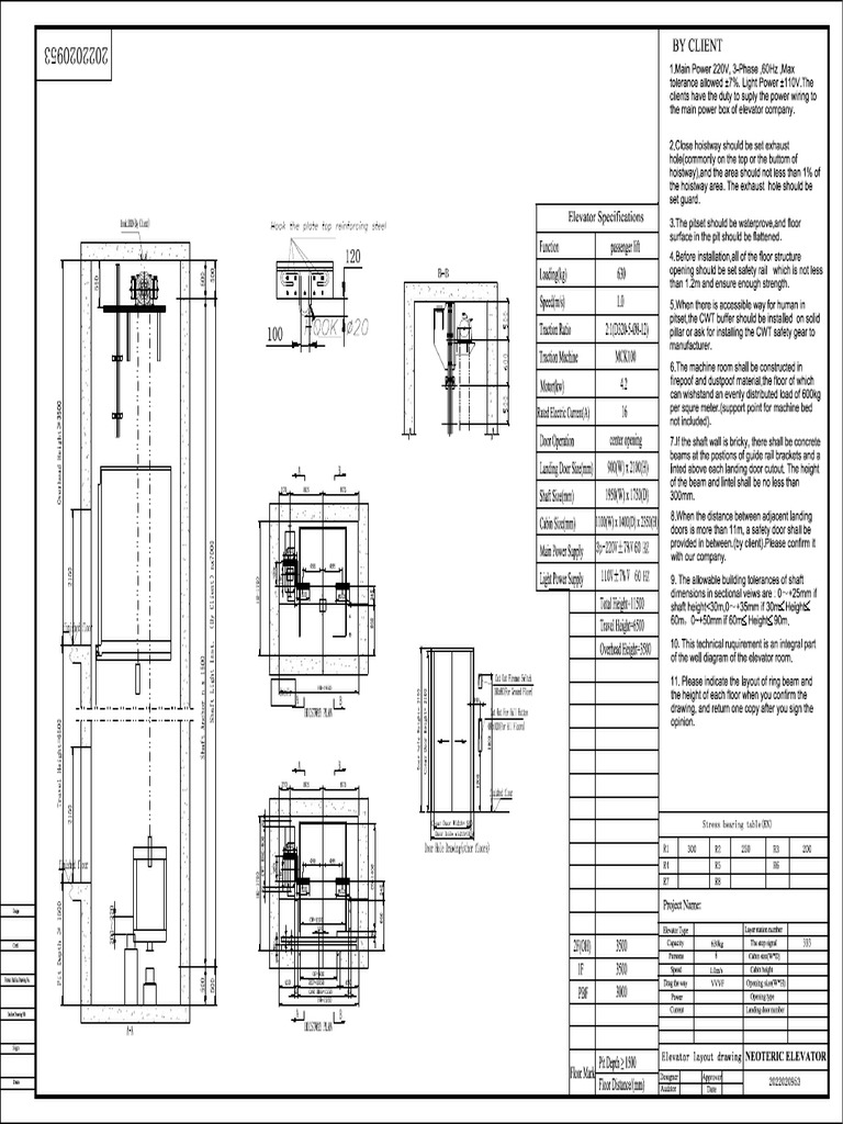 NEOTERIC ELEVATOR - 630KG-MRL-1.0ms-3-3-3-2022020953 | PDF | Elevator | Transport